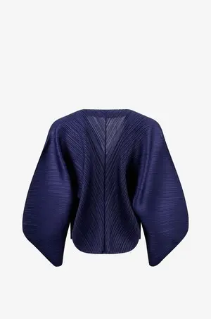 Issey Miyake Crêpe-gauze Pleated Cardigan - Blue