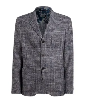 Etro Check-pattern Notched-lapel Blazer - No