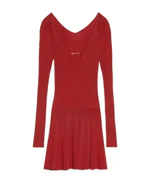 Jacquemus Long-sleeve Scalloped Mini Dress