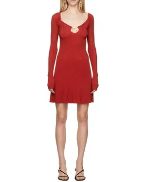 Jacquemus Long-sleeve Scalloped Mini Dress