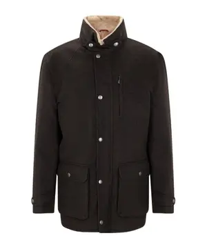 Brunello Cucinelli High-necked Long-sleeved Cotton Coat - Black
