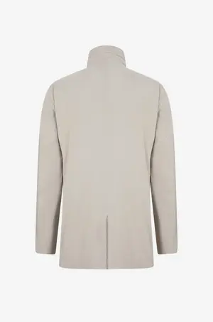 MOORER Mid-length Silk-blend Coat With A Stand Collar
