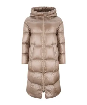 Herno Long-sleeved Hooded Down Jacket - Tortora