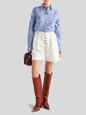 Etro Chevron High-waist Bermuda Shorts