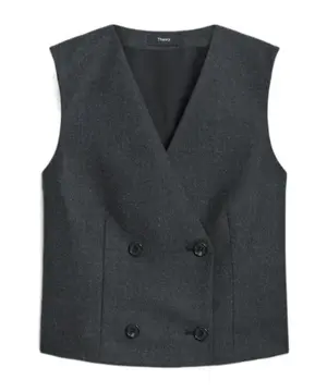 Theory Double-breasted Waistcoat - Black