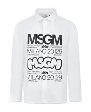 MSGM Logo-print Poplin Shirt - White