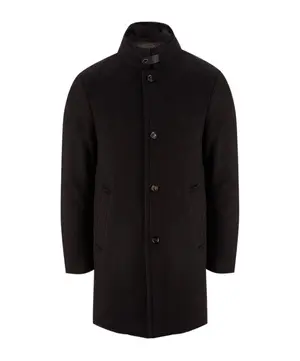 MOORER Single-breasted Wool Coat - Black