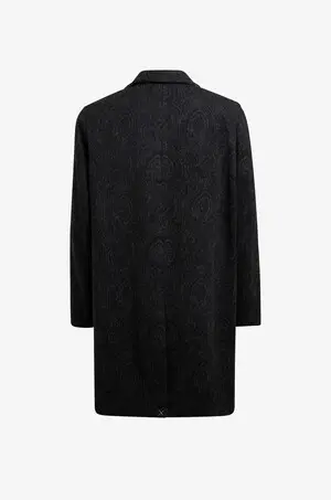 Etro Wool And Cashmere Jacquard Coat With Arnica Motif
