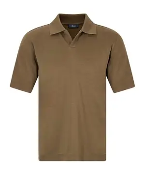 Herno Short-sleeved Polo Shirt - Brown