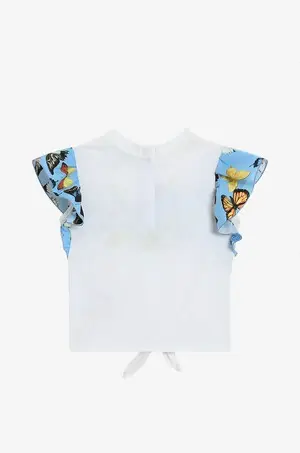 Dolce & Gabbana Butterfly Print T-shirt With Knotted Hem