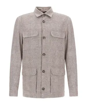 Herno Long-sleeved Casual Jacket - Mud