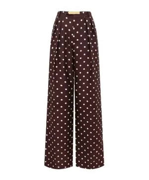 Zimmermann Polka Dot Straight Leg Pants - Black
