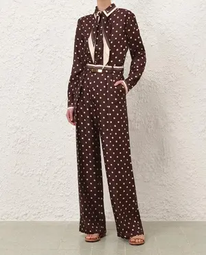 Zimmermann Polka Dot Straight Leg Pants