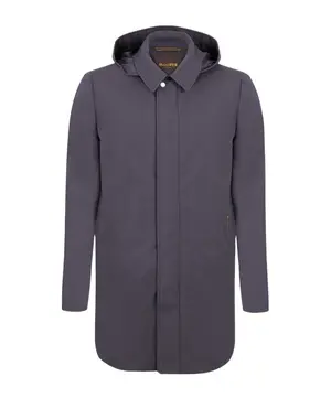 MOORER Mid-length Hooded Coat With A Lapel Collar - Black