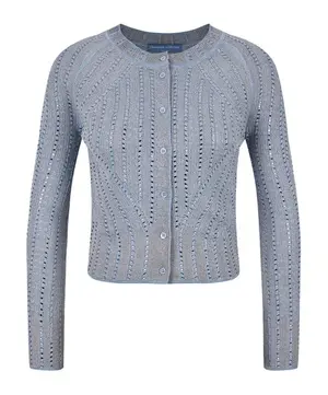 Ermanno Scervino Ribbed Crew Neck Cardigan