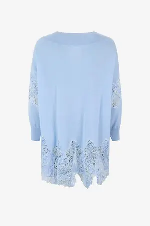 Ermanno Scervino Lace Embroidered Cashmere Sweater