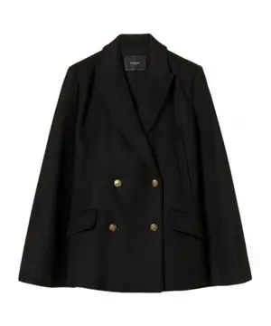 TWINSET Wool-blend Double-breasted Coat - Black