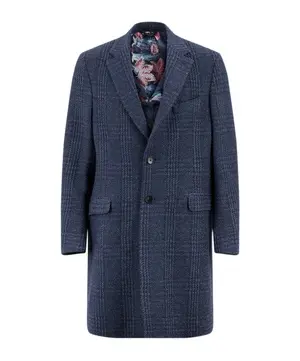 Etro Plaid Jacquard Mid-length Suit Jacket - Blue