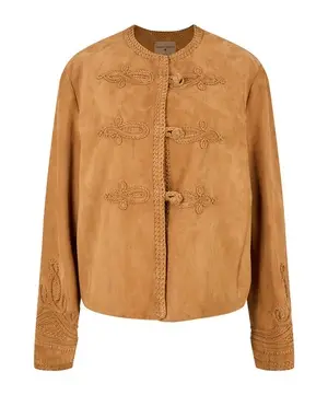 Ermanno Scervino Long-sleeved Leather Jacket - Brown