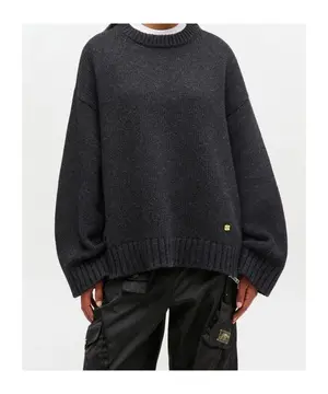 GANNI Dark Grey Wool Mix Jumper