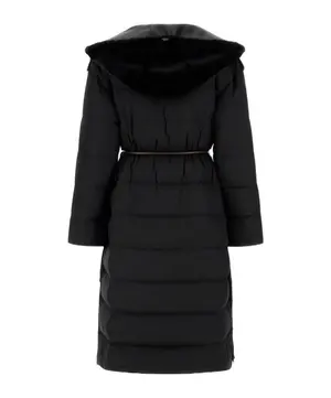 Herno Quilted Hooded Coat With Belt
