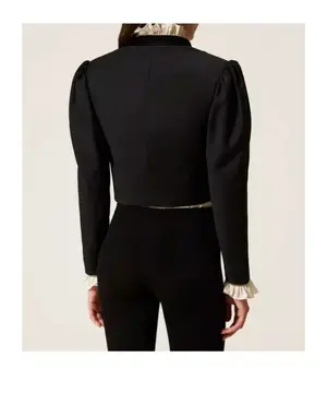 TWINSET Velvet-trimmed Puff-sleeve Jacket