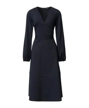 Fabiana Filippi Long-sleeved V-neck Belted Dress