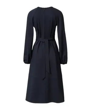 Fabiana Filippi Long-sleeved V-neck Belted Dress