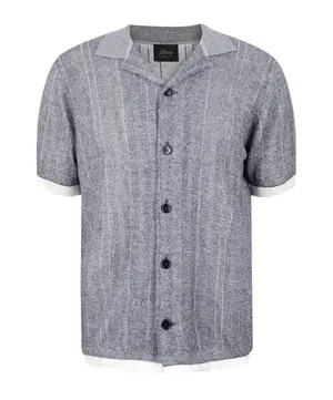 Brioni Ribbed-knit Contrast-trim Polo Shirt