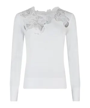 Ermanno Scervino Fine Knit Wool Pullover - White