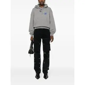 Off-White Embroidered-logo Cotton Hoodie
