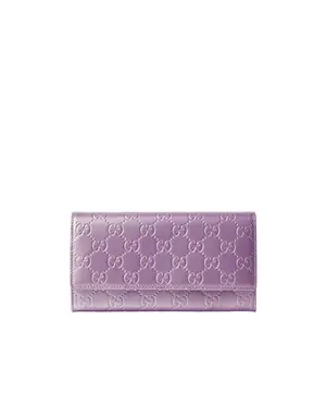 Gucci Gg Emblem Continental Wallet - Lavender