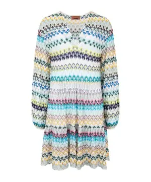 Missoni Flame-patterned Mini Knit Dress