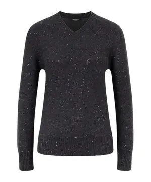 Fabiana Filippi Sequin Embellished V-neck Jumper - Anthracite