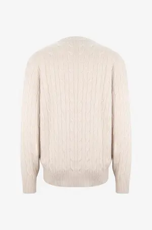 Brunello Cucinelli Crew Neck Long-sleeved Knitwear - White