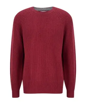 Brunello Cucinelli Ribbed Knit Sweater - Red