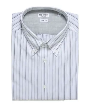 Brunello Cucinelli Striped Shirt - Gray