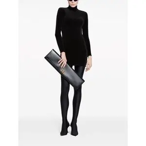 Balenciaga Embellished Logo High Neck Mini Dress