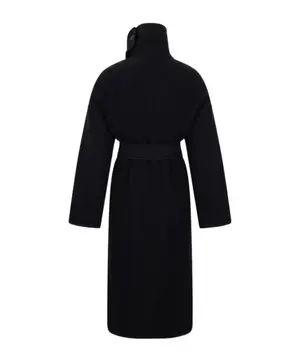 Fabiana Filippi High Collar Belted Long Coat