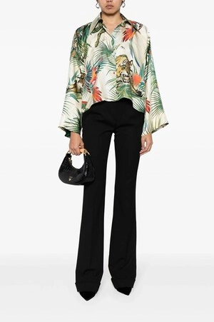 Roberto Cavalli Printed Wide Sleeve Shirt