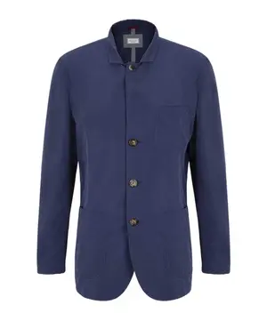Brunello Cucinelli Collared Long-sleeved Casual Jacket - Blue