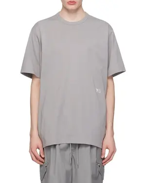 Y3 Crewneck Short-sleeved T-shirt With Logo Decals And Side Pockets