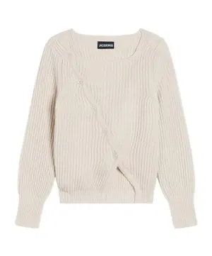 Jacquemus Button Pullover Sweater - White
