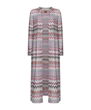 Missoni All-over Patterned Long-sleeved Cardigan - Pink