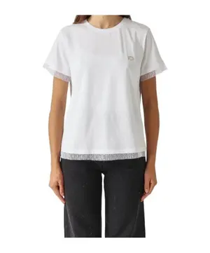 TWINSET Short-sleeved Crewneck T-shirt - White