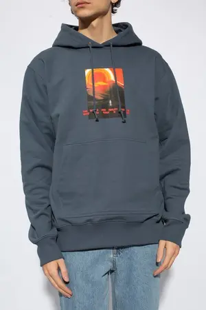 Helmut Lang Graphic Printed Drawstring Hoodie