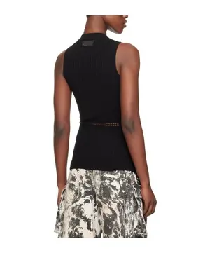 Attico Cut-out Ribbed-knit Tank Top