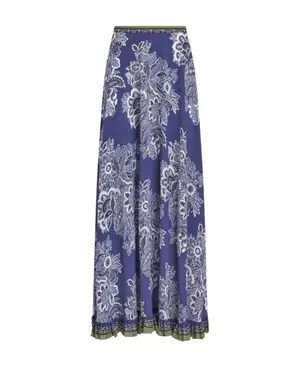 Etro Floral Printed Maxi Skirt - Blue