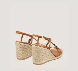 STUART WEITZMAN Straw Wedge Sandals