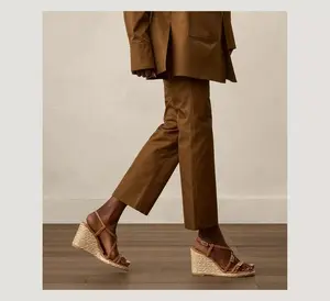 STUART WEITZMAN Straw Wedge Sandals